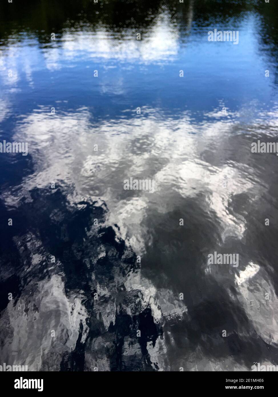 Cloud reflections in lake Stock Photo - Alamy
