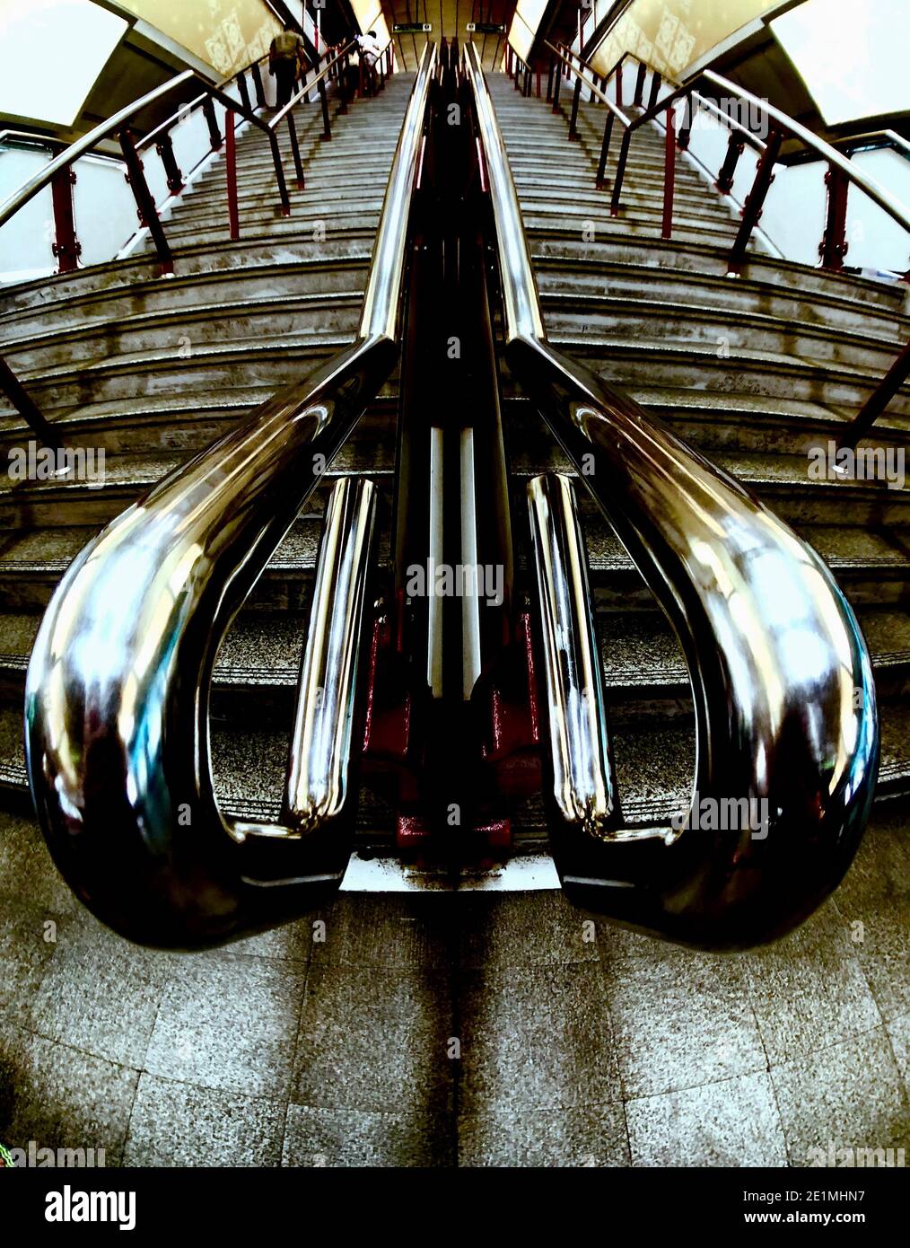 Hand rails, station stairs, walkways Stock Photo - Alamy