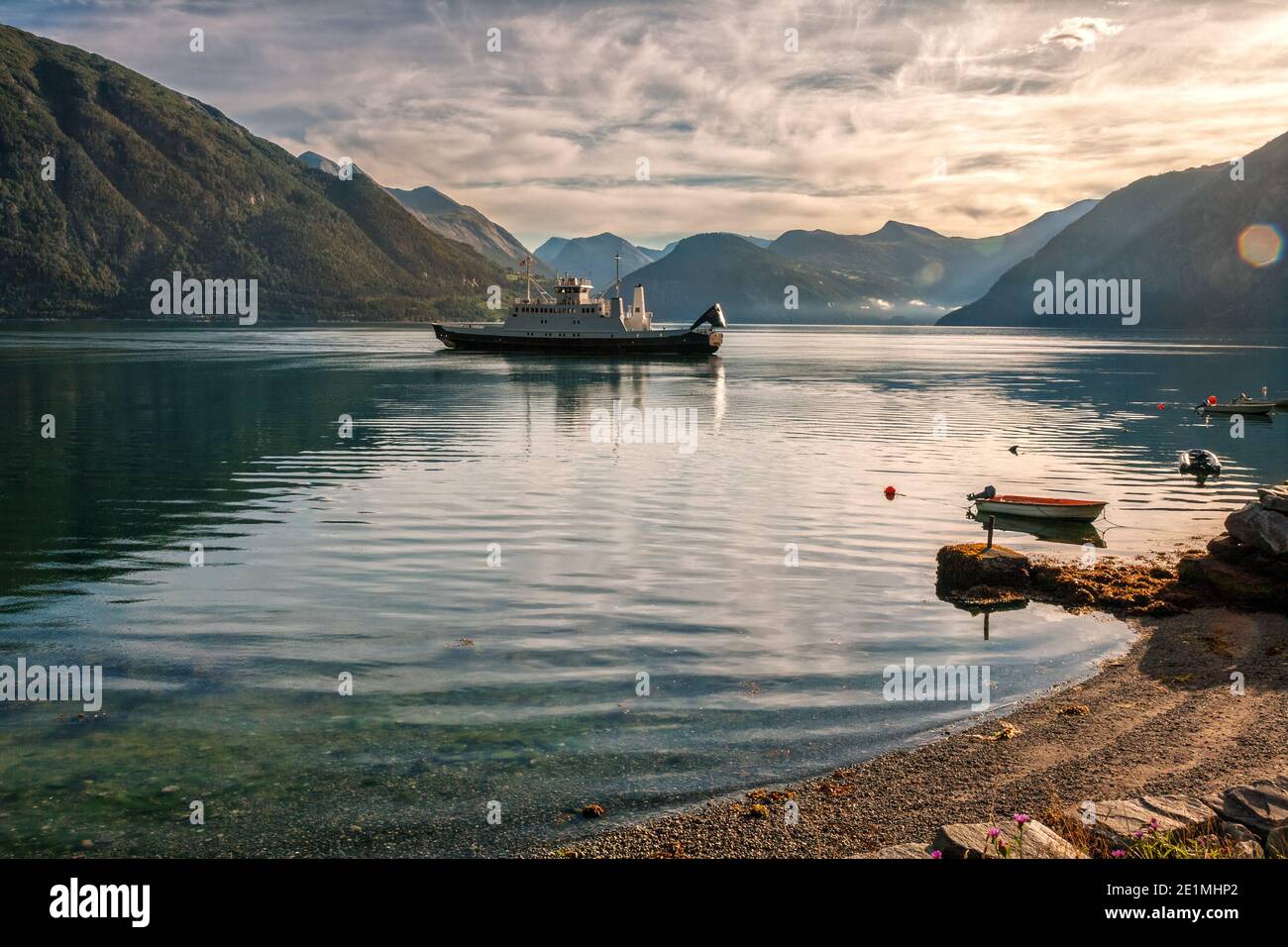 Dusk mountain fjord landscape hi-res stock photography and images - Alamy