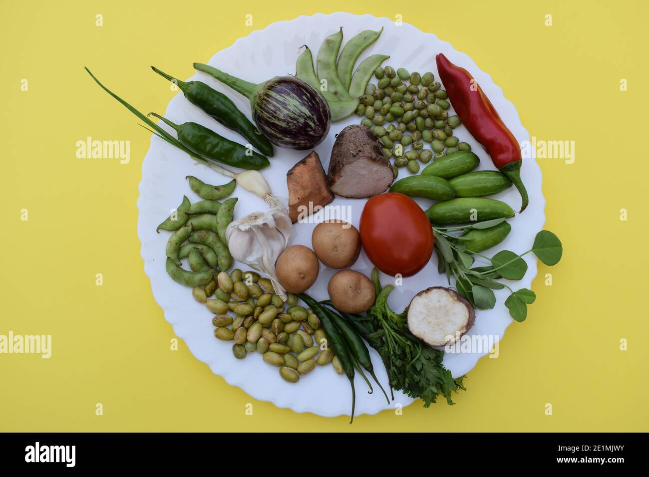 Winter vegetables for Uttarayan preparation of Undhiyiu dish. Gujarat ...