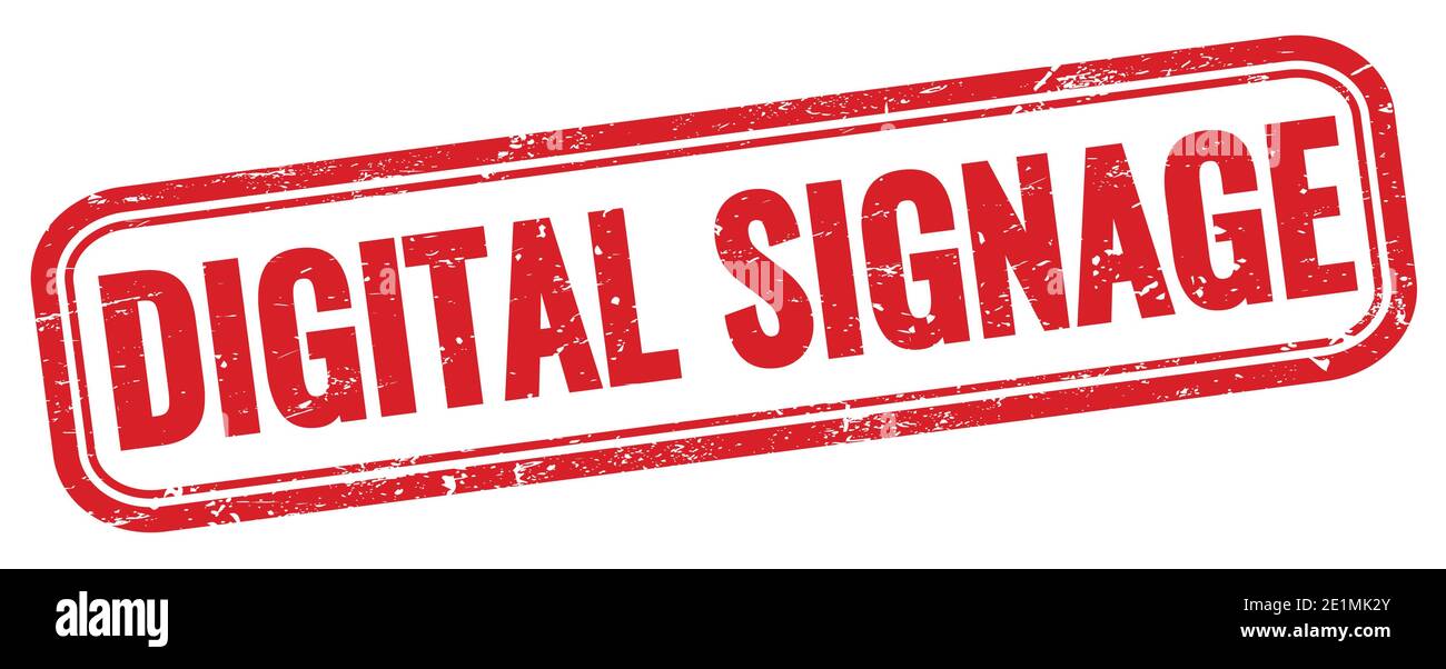 DIGITAL SIGNAGE text on red grungy rectangle stamp Stock Photo - Alamy