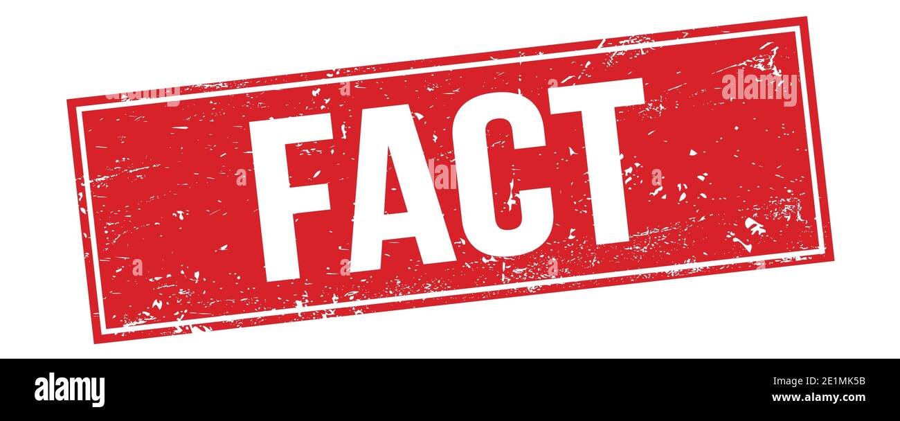 FACT text on red grungy rectangle stamp sign Stock Photo - Alamy