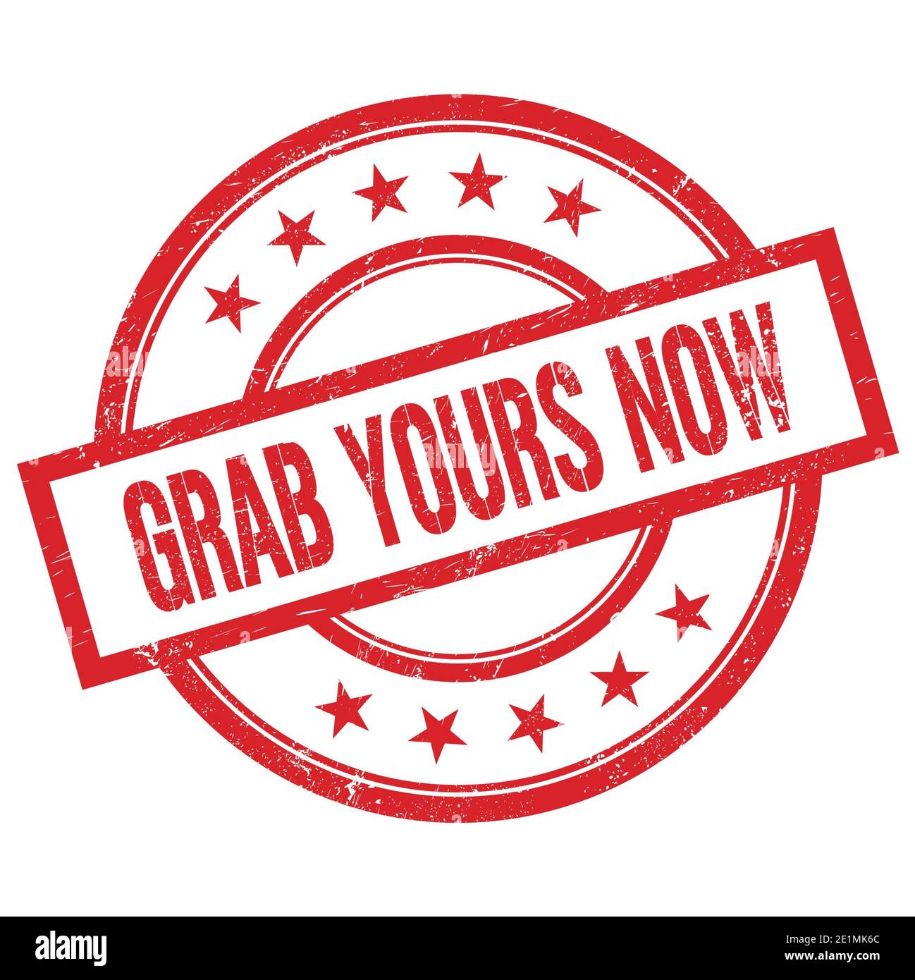 GRAB YOURS NOW text written on red round vintage rubber stamp Stock ...