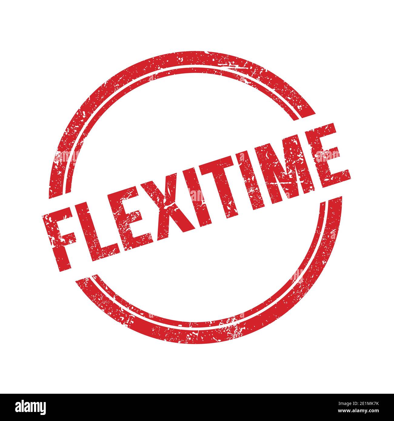 FLEXITIME text written on red grungy vintage round stamp Stock Photo ...