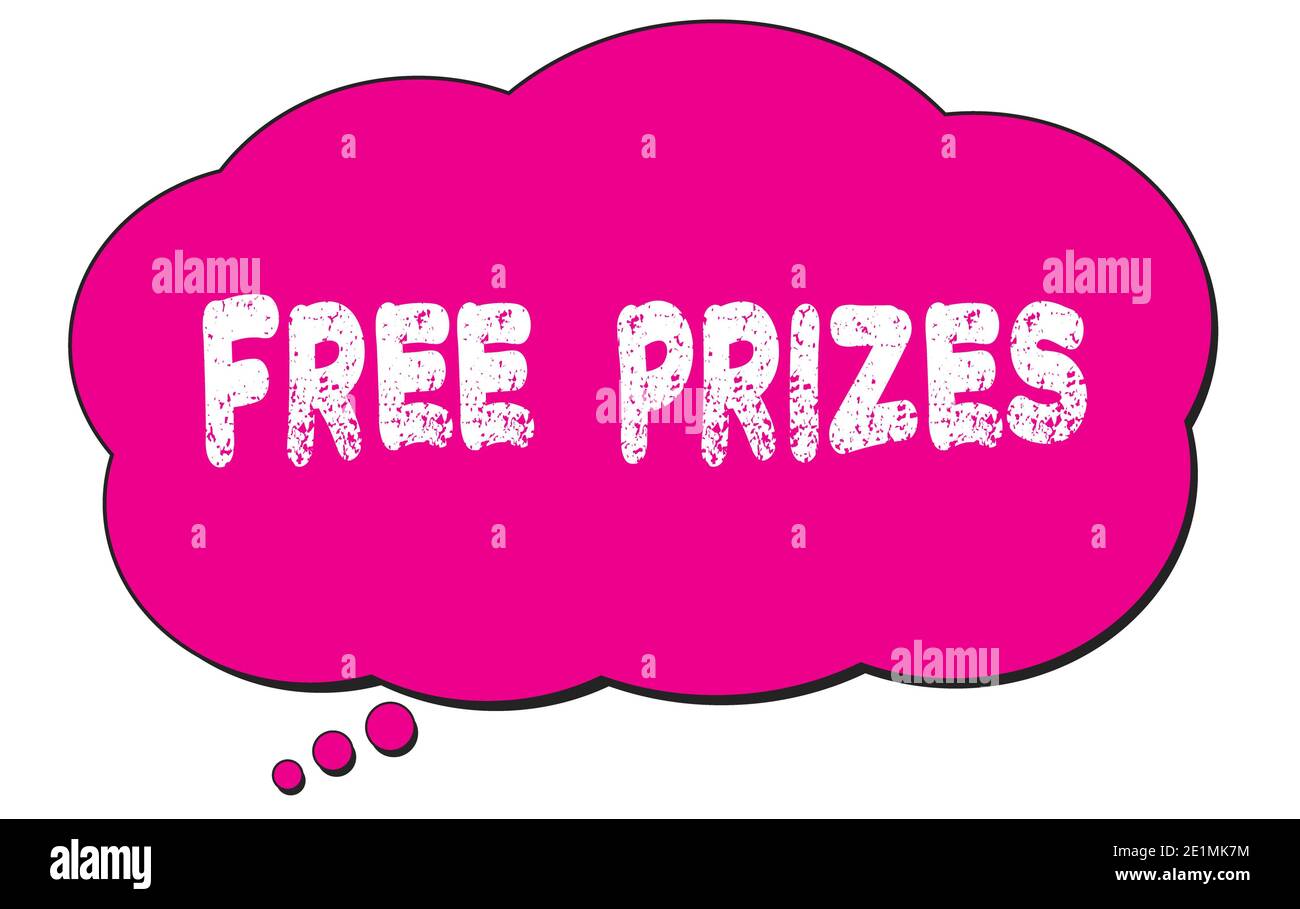 FREE PRIZES text written on a pink thought cloud bubble Stock Photo - Alamy