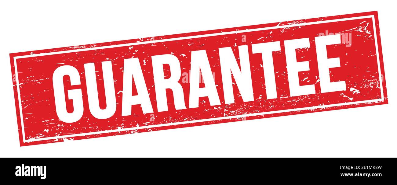 GUARANTEE text on red grungy rectangle stamp sign Stock Photo - Alamy