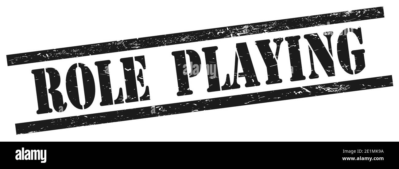 ROLE PLAYING text on black grungy rectangle vintage stamp Stock Photo ...