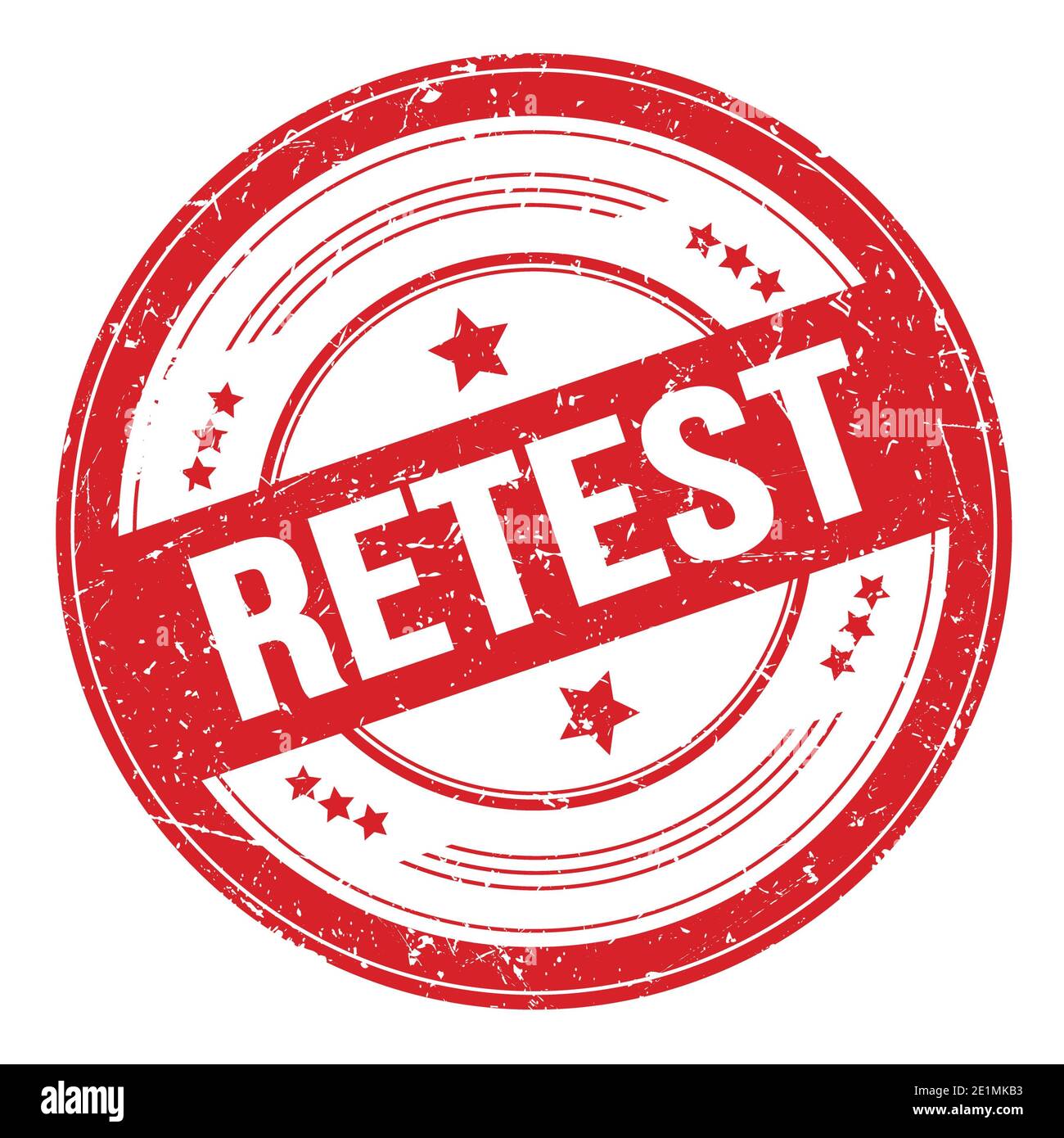 RETEST text on red round grungy texture stamp Stock Photo - Alamy