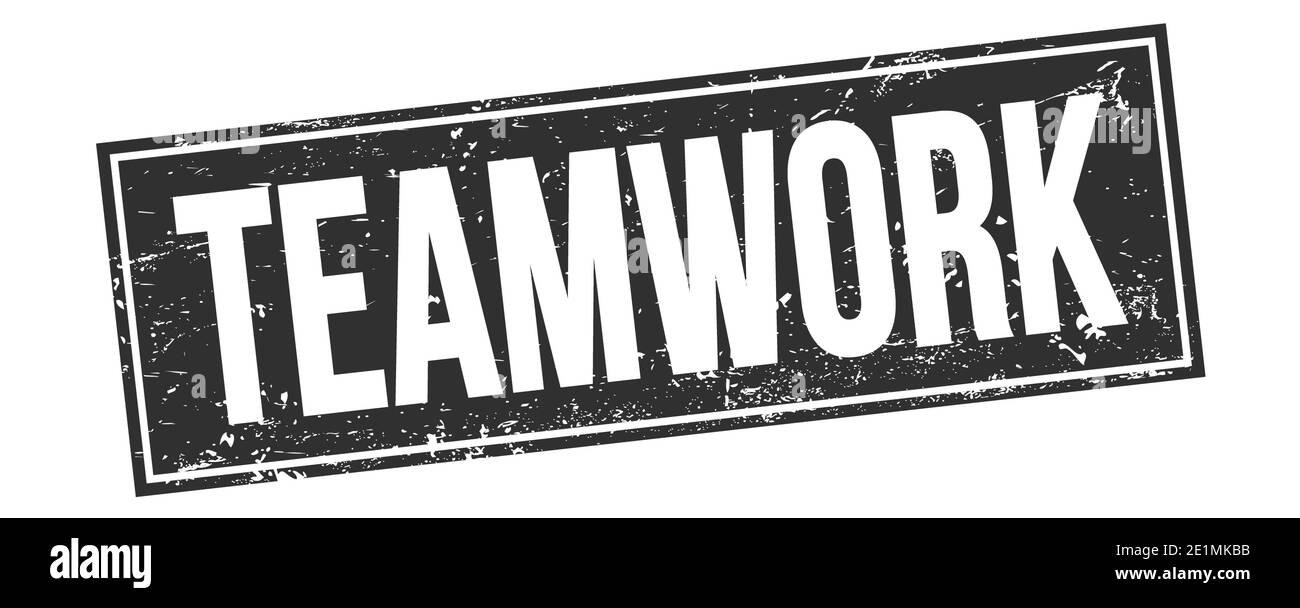 TEAMWORK text on black grungy rectangle stamp sign Stock Photo - Alamy