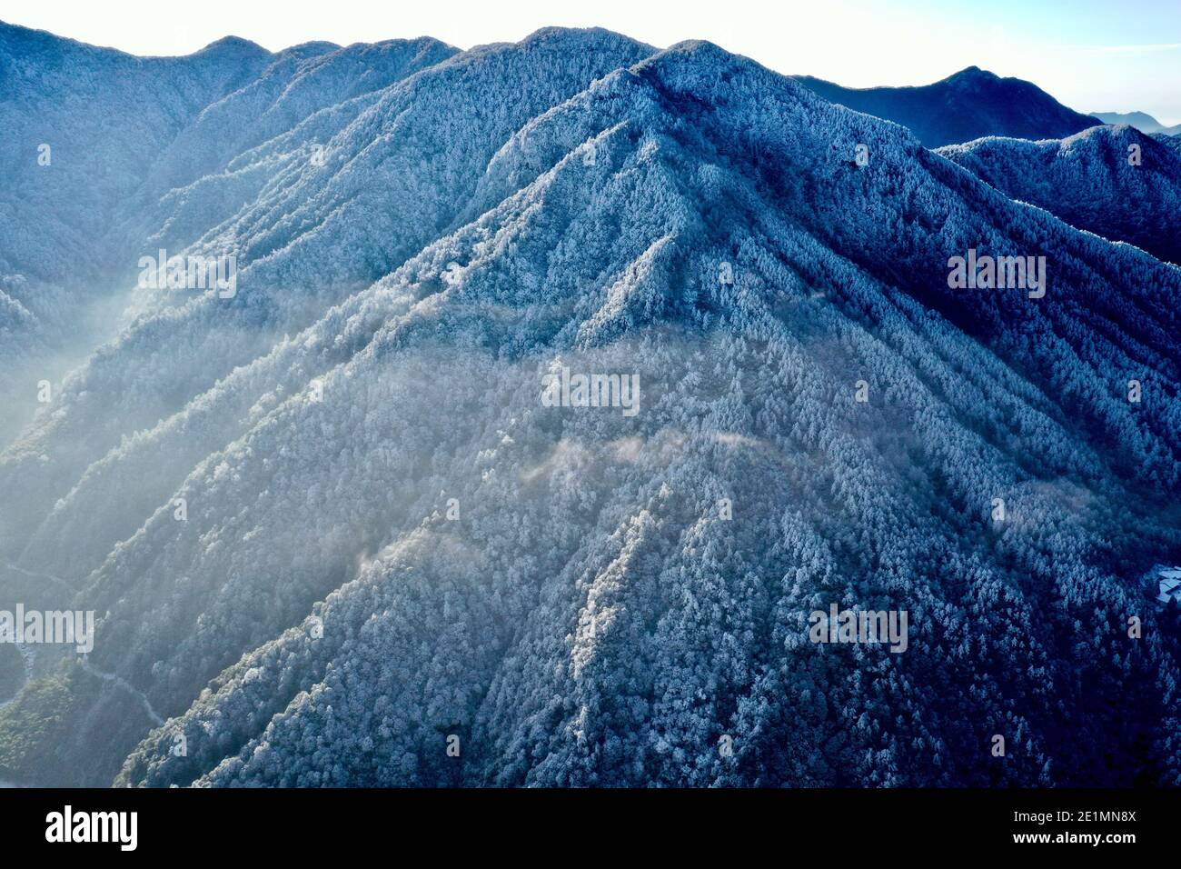 Wuyishan. 8th Jan, 2021. Aerial photo taken on Jan. 8, 2021 shows the ...