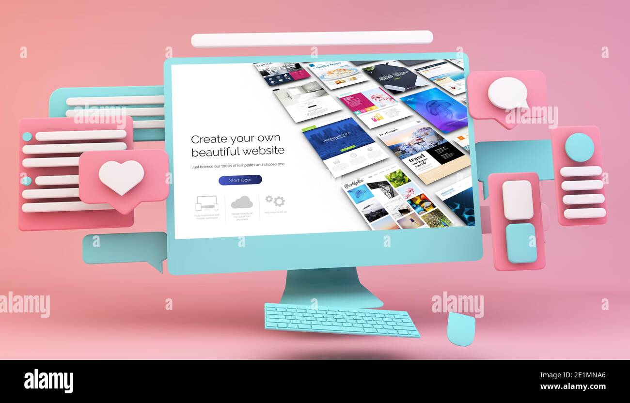 Interface design concept 3d rendering Stock Photo - Alamy