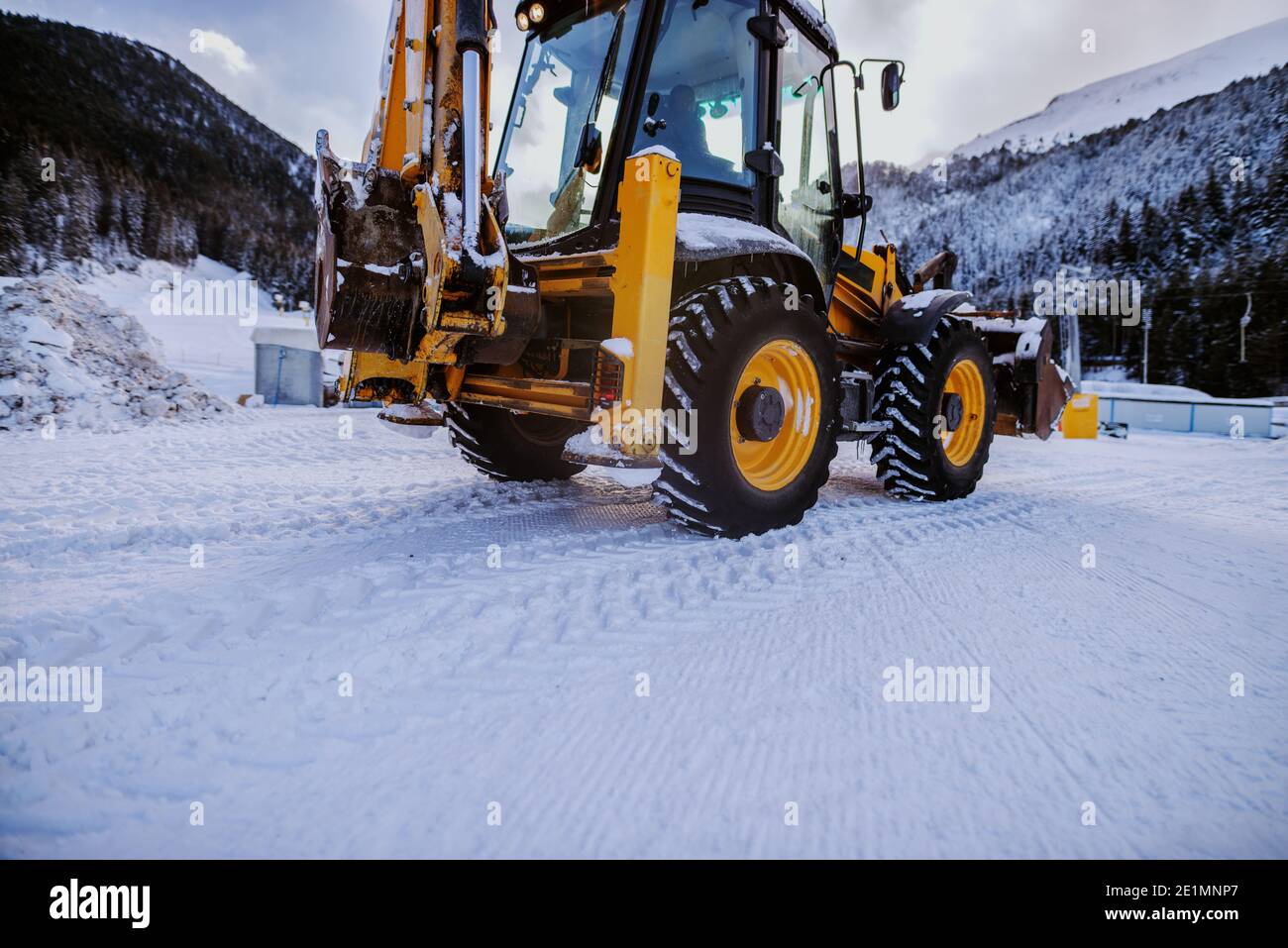 Snowplow on mountain road hi-res stock photography and images - Alamy