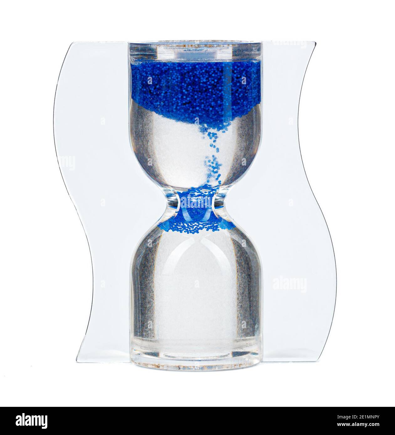 Blue hourglass isolated on white background close up Stock Photo - Alamy