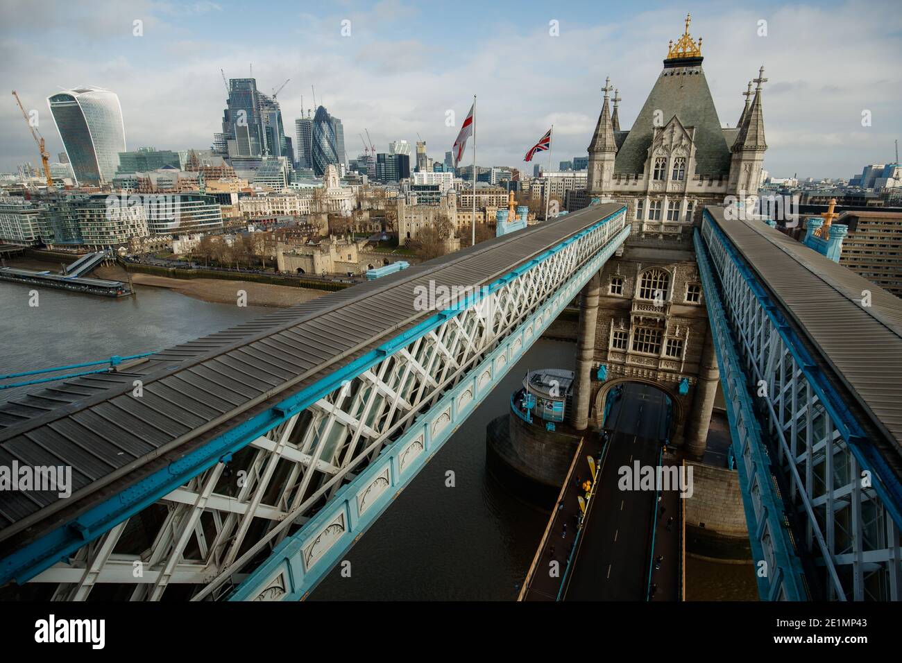 Views from the top of Tower Bridge in London Stock Photo - Alamy