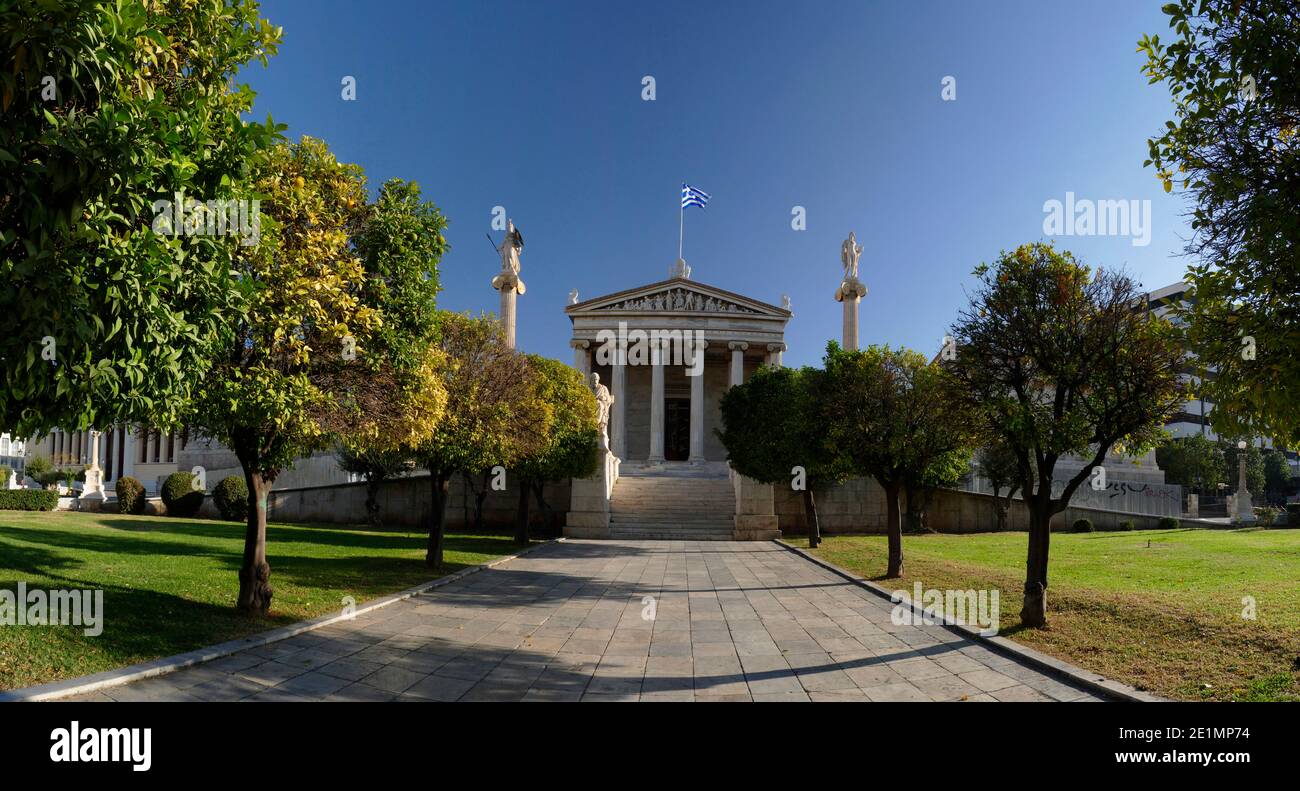 Greece Athens Athen The National Library building, Neoclassic ...
