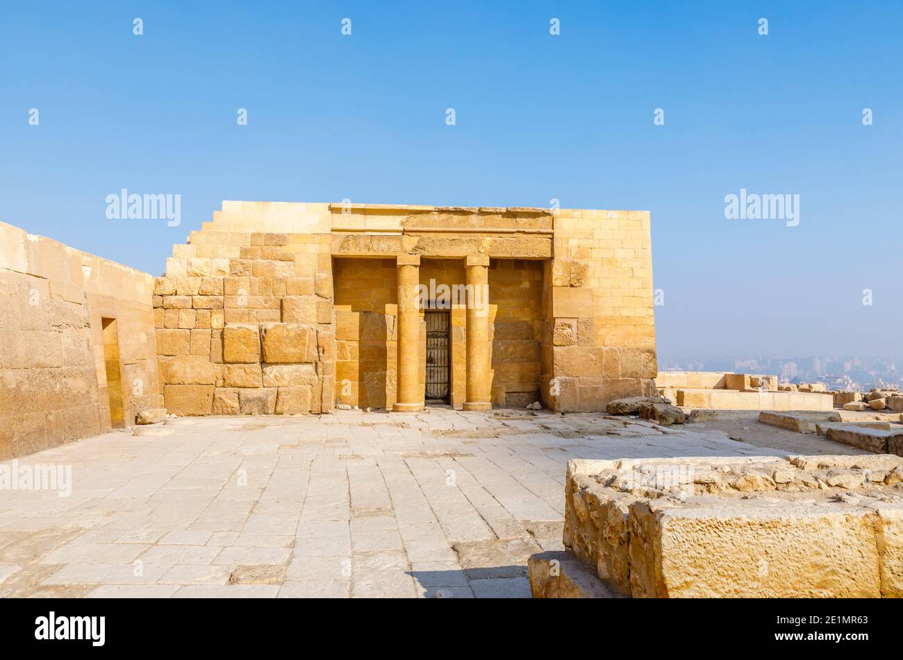Ruins of the Funerary Temple of Khafre in the Giza Pyramid Complex ...
