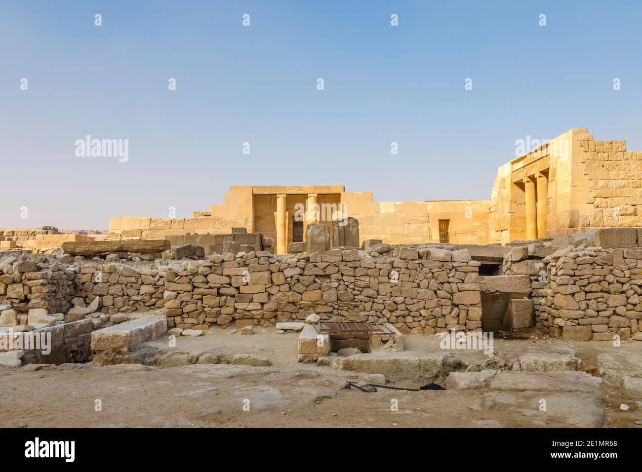 Ruins of the Funerary Temple of Khafre in the Giza Pyramid Complex ...