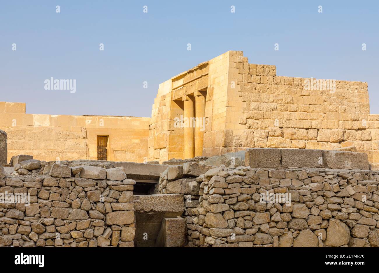 Ruins of the Funerary Temple of Khafre in the Giza Pyramid Complex ...