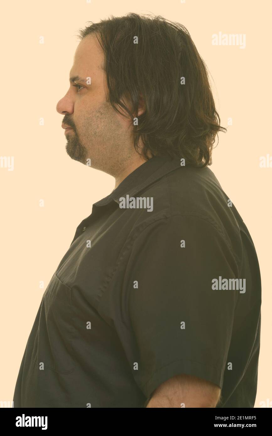 Side profile fat man hi-res stock photography and images - Alamy