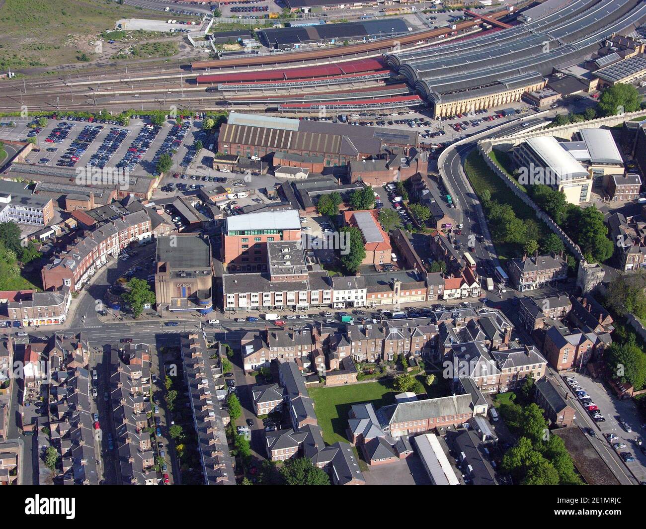 aerial view of Blossom Street, and Queen Street which leads to York ...