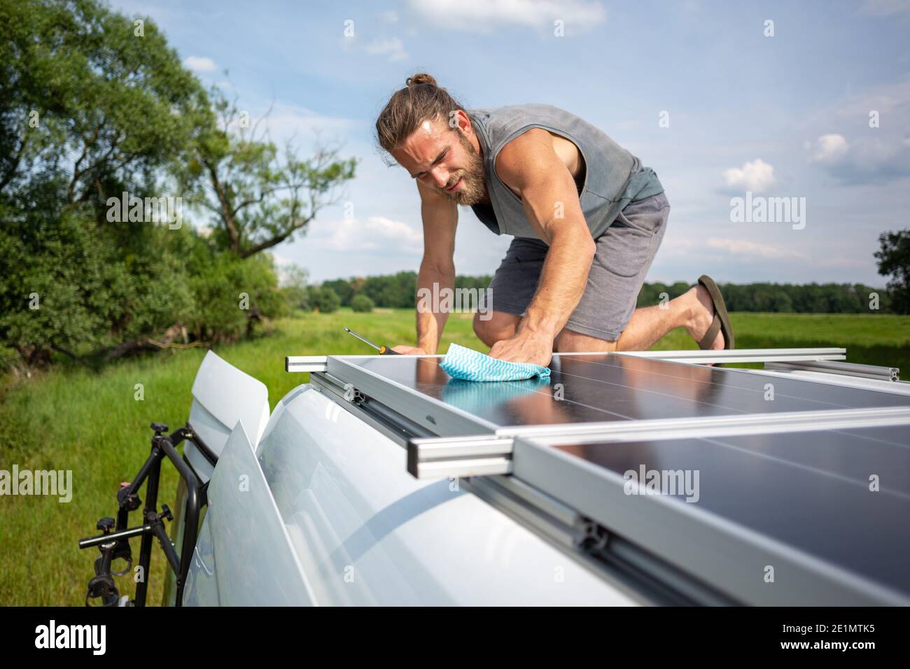 Solar panel clean hi-res stock photography and images - Alamy