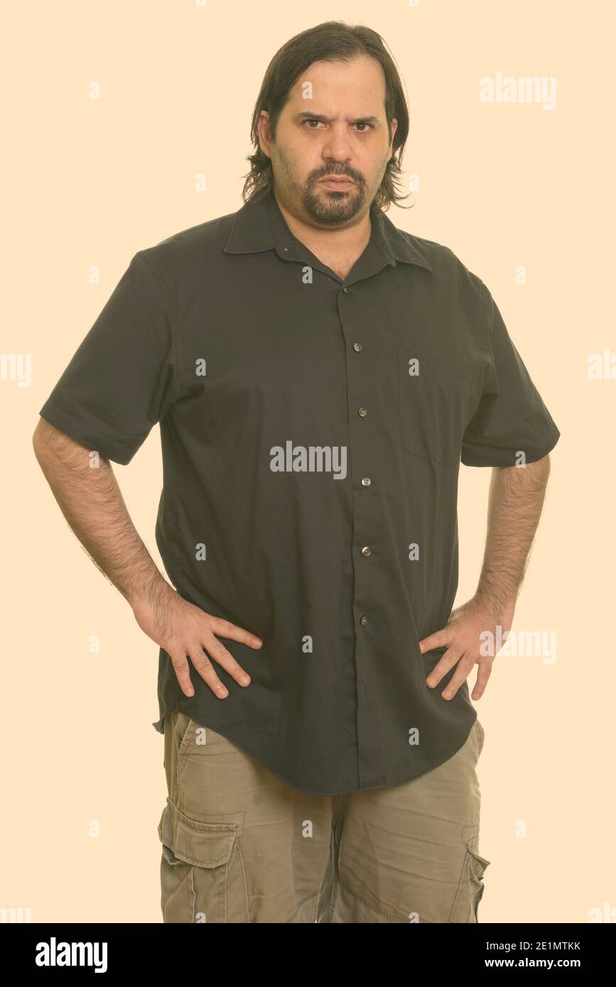 Angry fat Caucasian man Stock Photo - Alamy