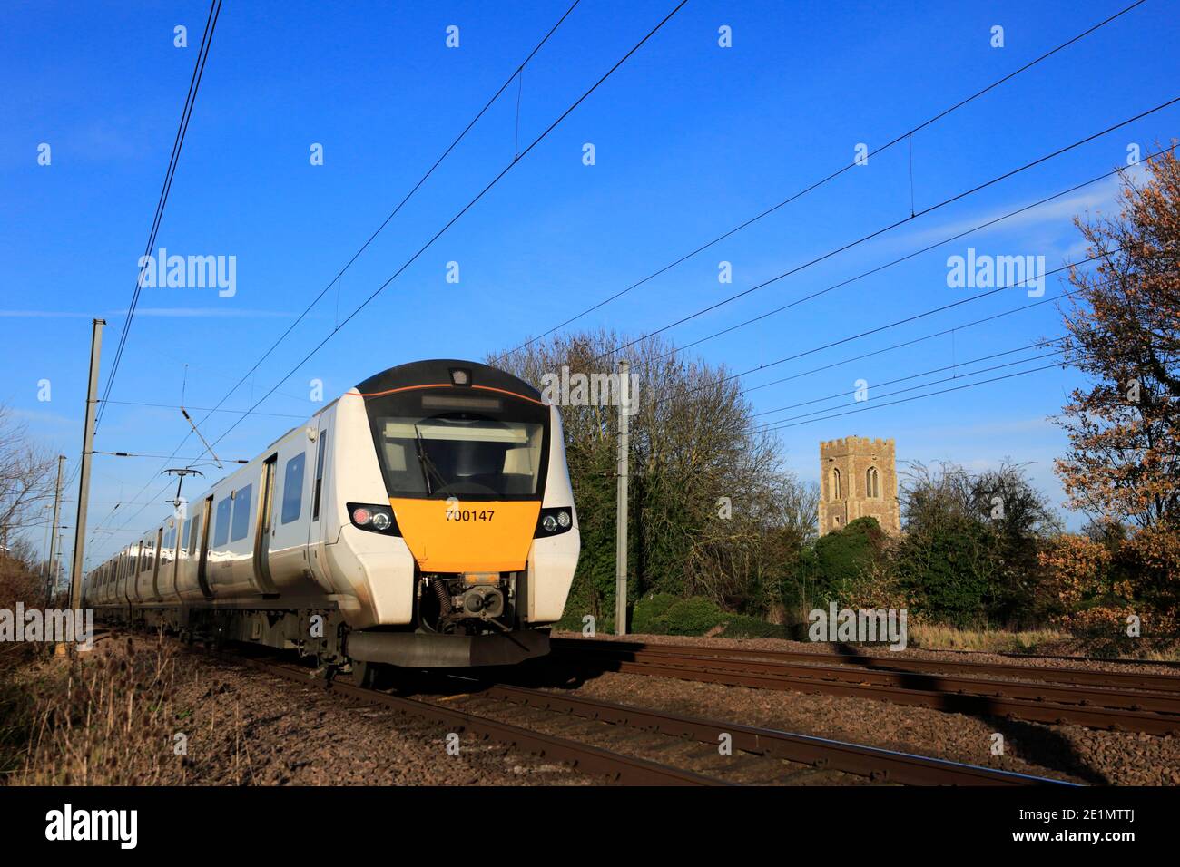 700147 Thameslink, Offord Cluny village, East Coast Main Line Railway ...