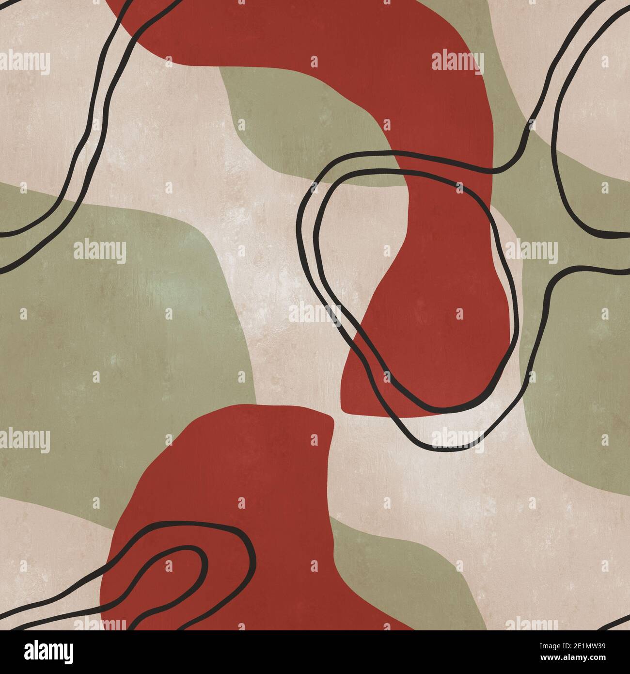 Seamless organic rounded curvy shapes naive design Stock Photo - Alamy