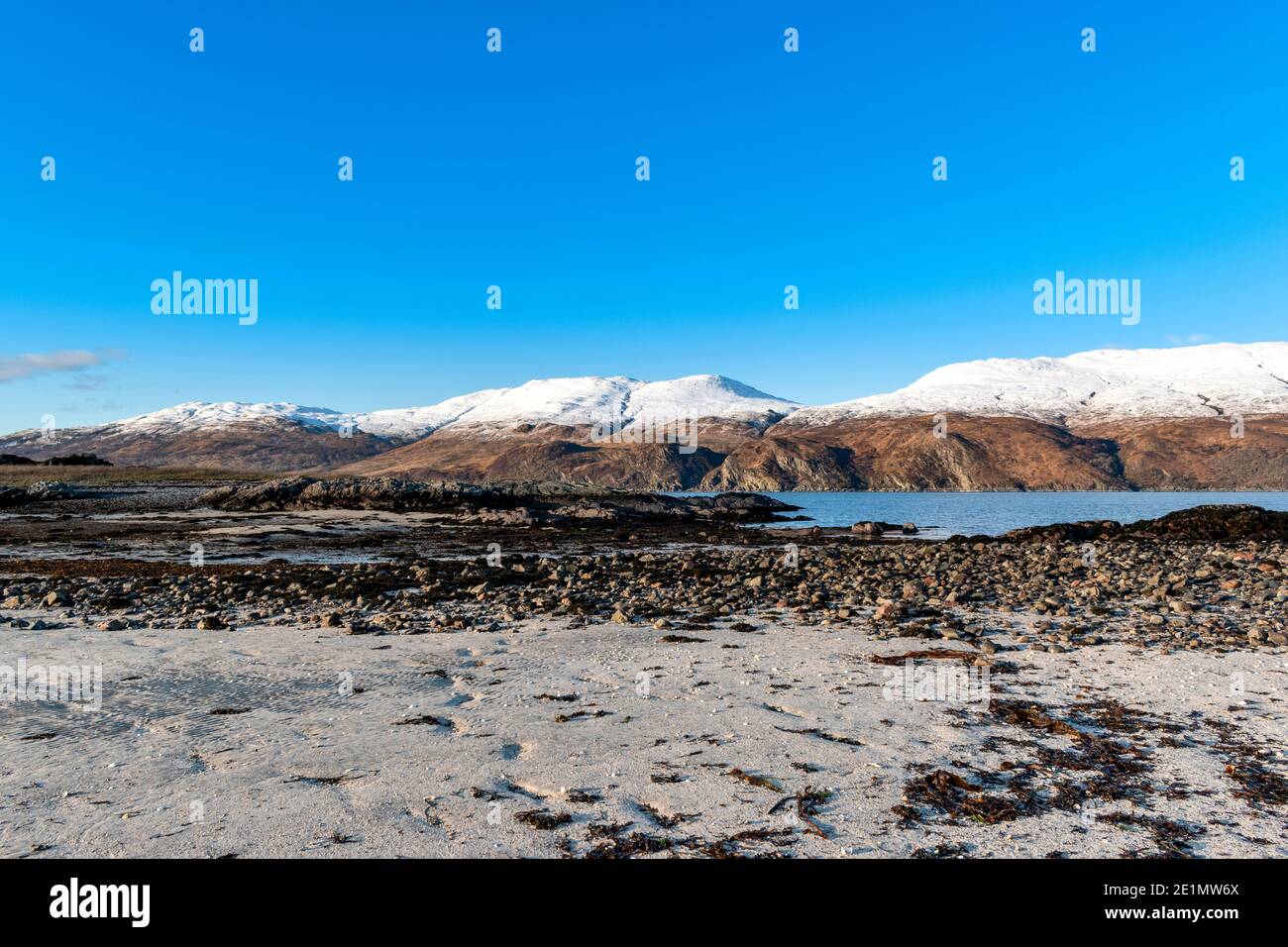 SCOTLAND WEST COAST HIGHLANDS KINTAIL SANDAIG A SANDY SHELL COVERED ...