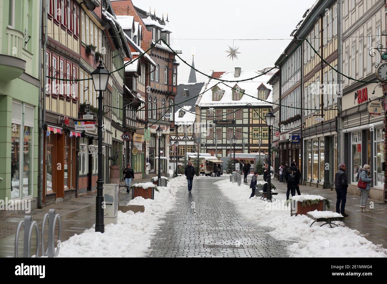 Wernigerode, Germany. 08th Jan, 2021. Only a few passers-by are out and ...