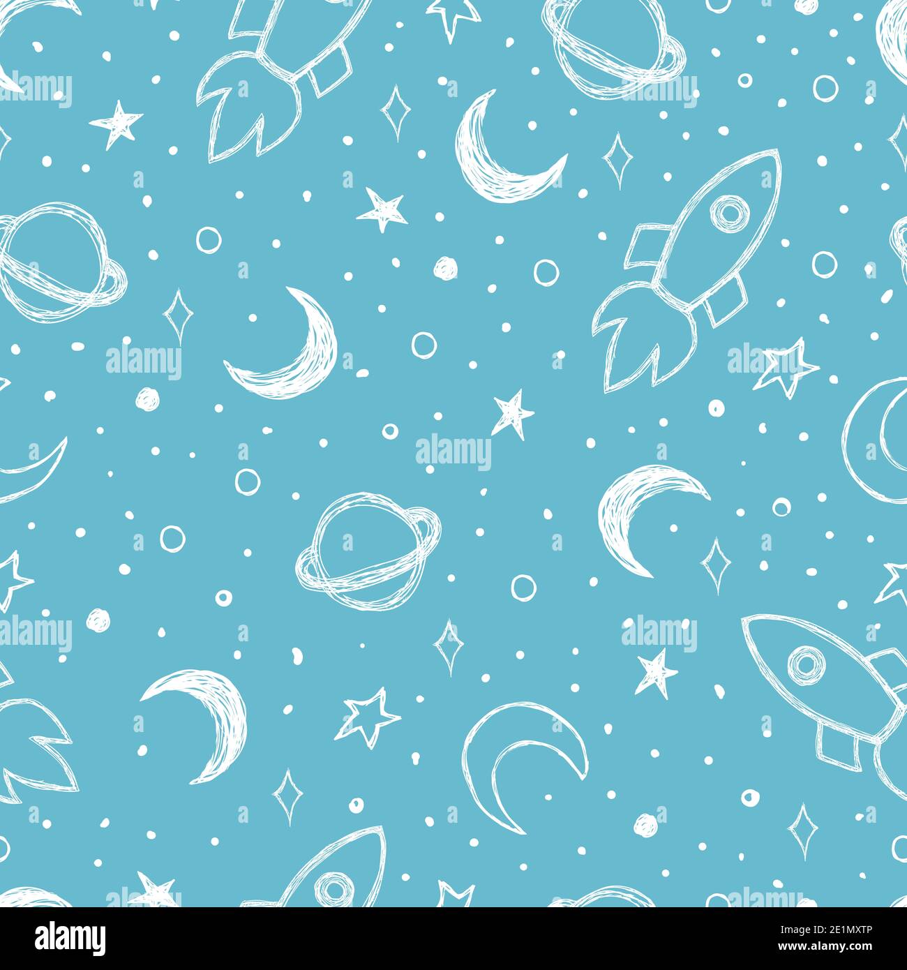 Night sky seamless linear pattern with stars clouds sun and moon Stock ...