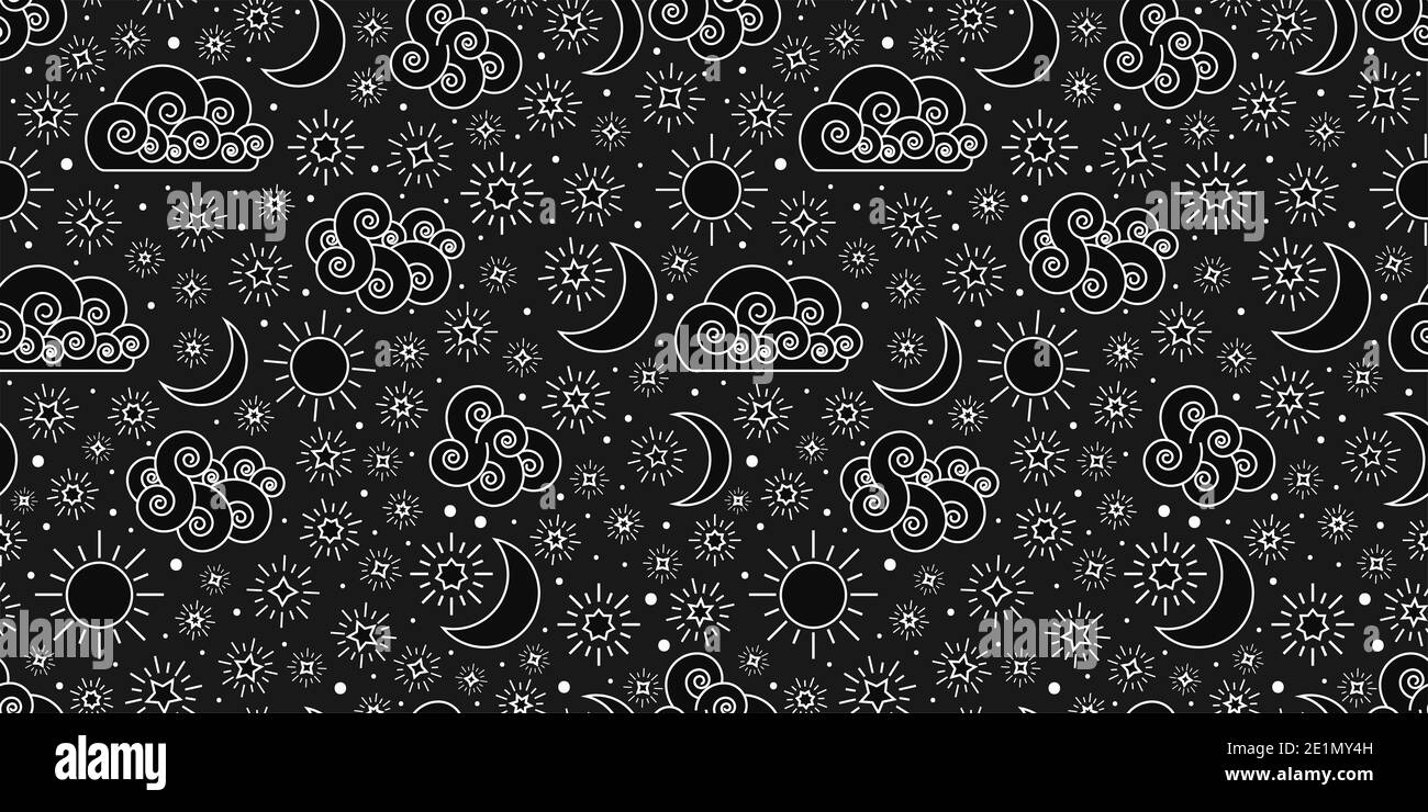 Hand drawing sky clouds sun hi-res stock photography and images - Alamy