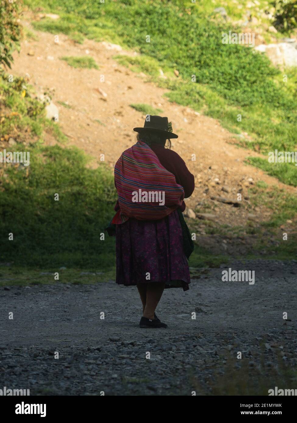 Elderly indigenous woman in traditional clothes dress costume on ...