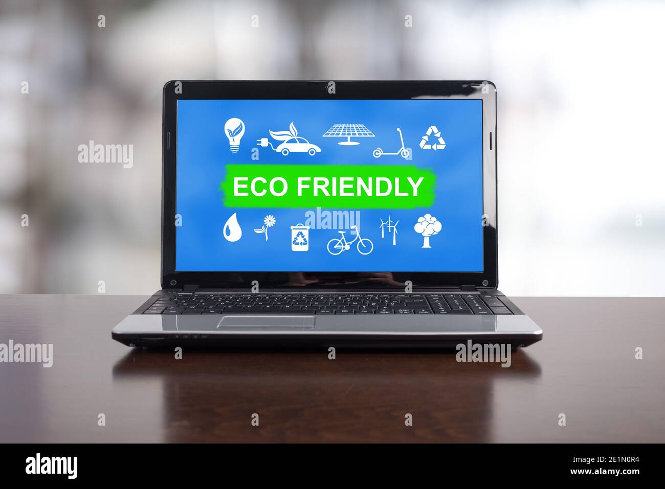 Eco friendly concept on a laptop screen Stock Photo - Alamy
