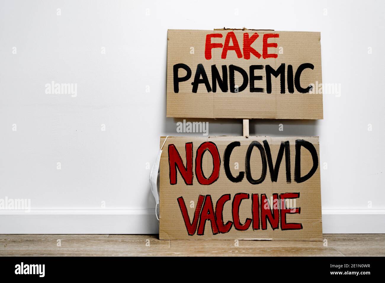 Protest placard against fake news about outbreak 2019-nCoV and ...