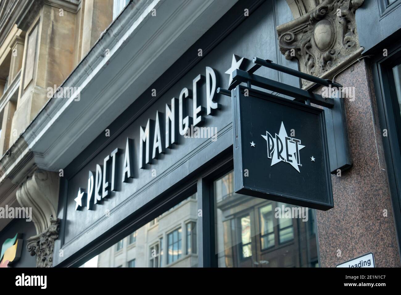 London- : Pret A Manger store in Ealing, a British sandwich shop chain ...