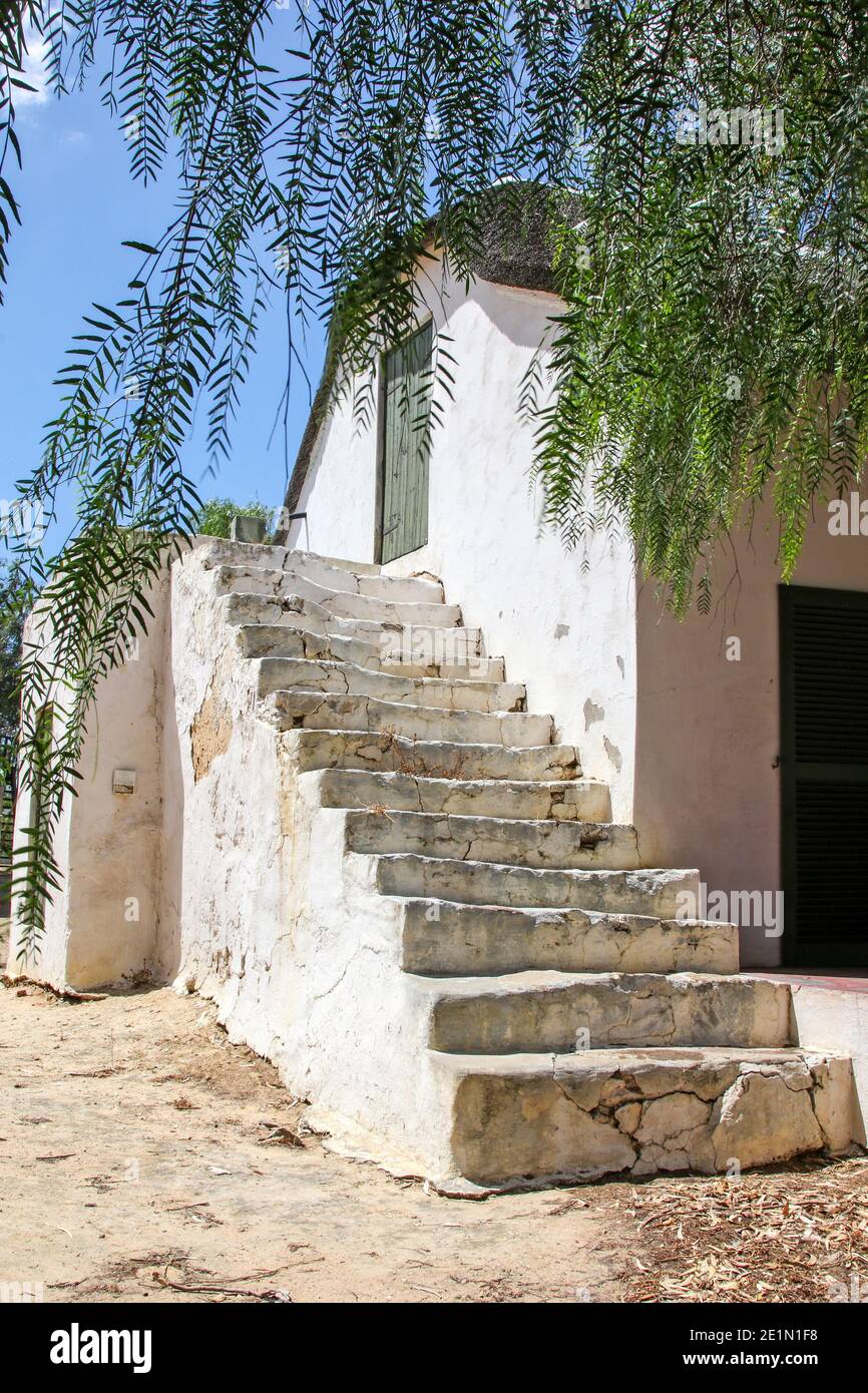 Old Cape Dutch farm building with an outside staircase Stock Photo - Alamy