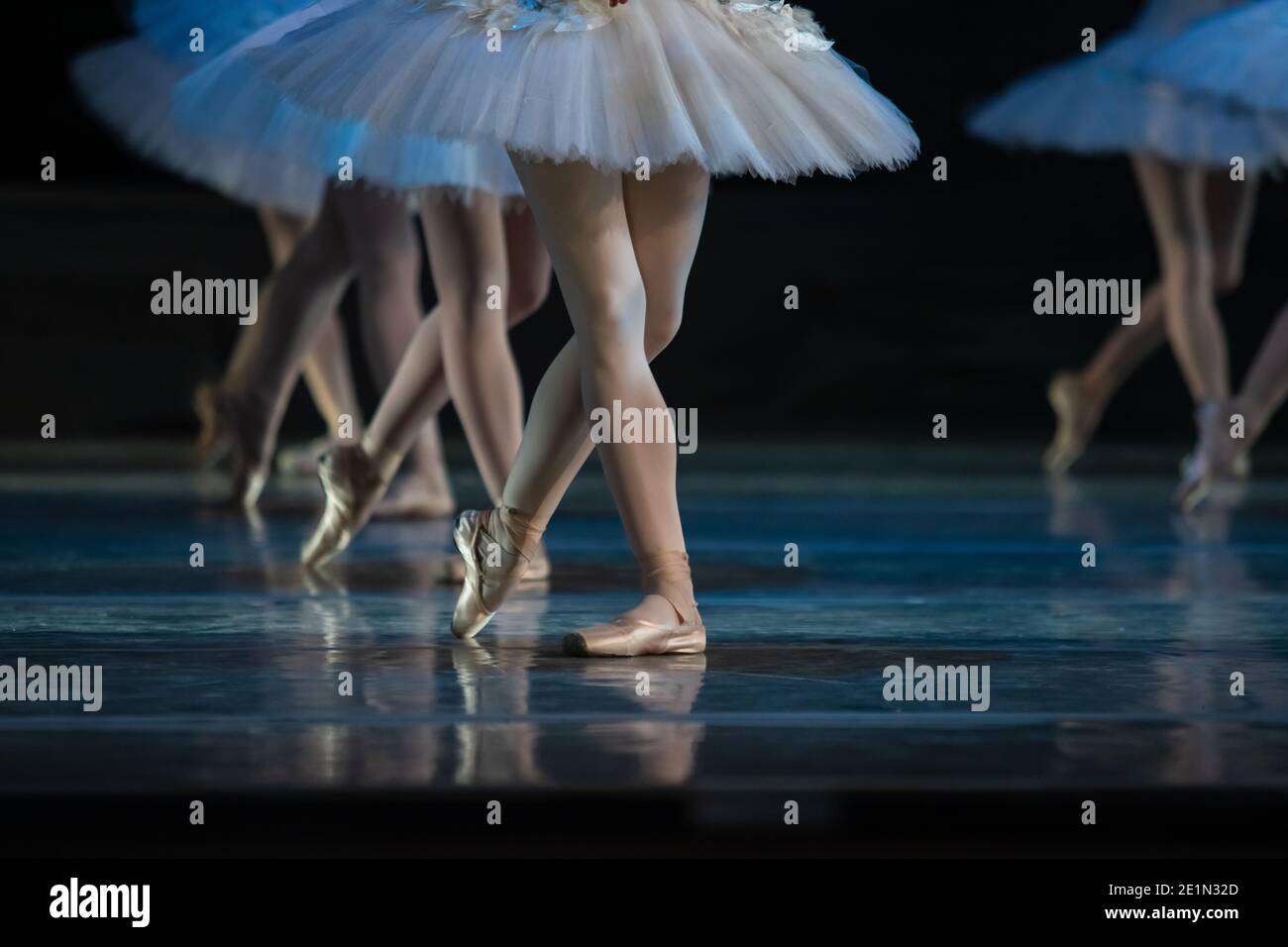 Swan Lake ballet. Closeup of ballerinas dancing Stock Photo - Alamy