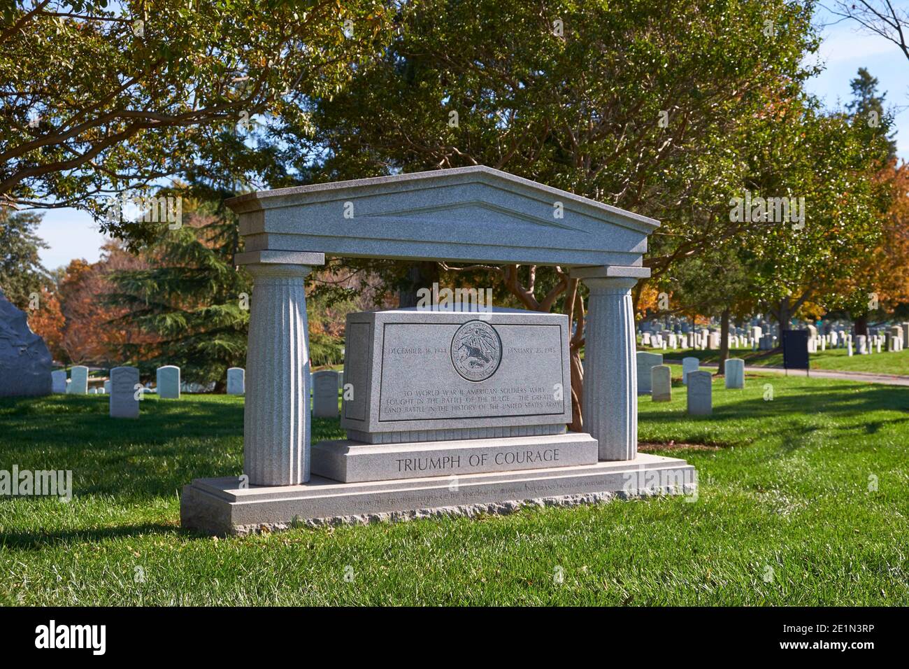 The stone memorial, dedicated to those who fought in the WWII Battle of ...