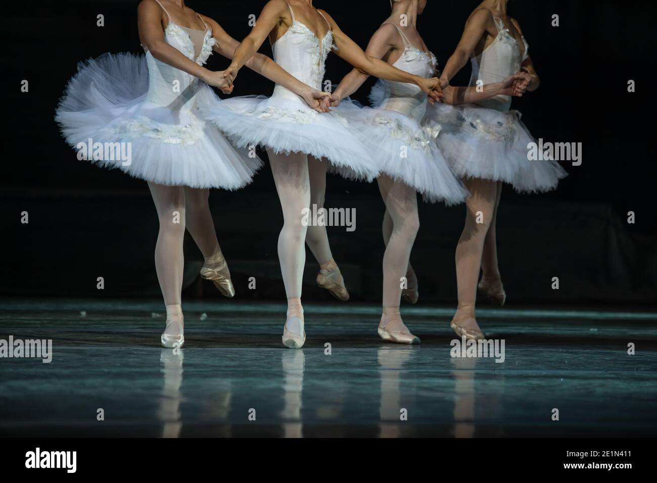 Swan Lake ballet. Closeup of ballerinas dancing Stock Photo - Alamy
