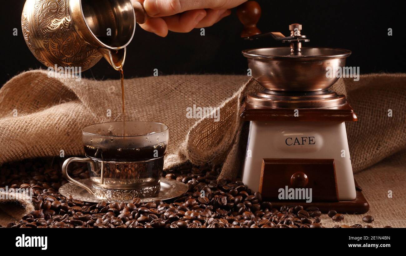 Turkish coffee pouring from cezve hi-res stock photography and images ...