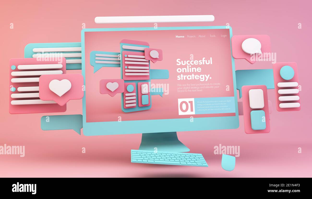 Interface design concept 3d rendering Stock Photo - Alamy