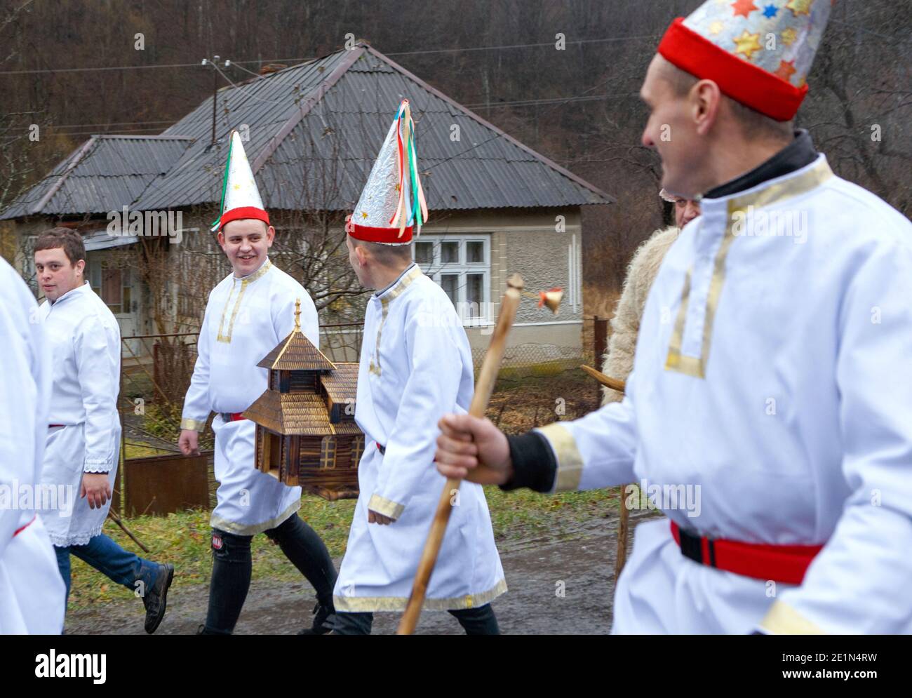 Non Exclusive: TURYCHKY, UKRAINE - JANUARY 7, 2021 - Carollers of the ...