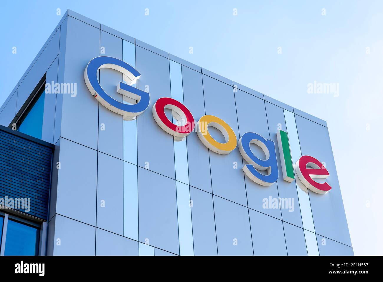 Kitchener-Waterloo, On, Canada - October 17, 2020: Google sign is seen ...