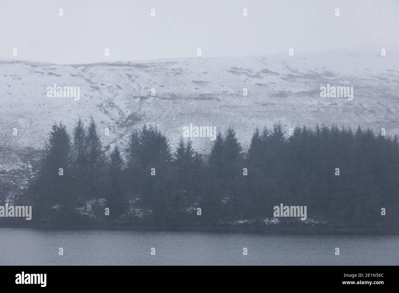 Cantref Reservoir, Brecon Beacons, South Wales, UK. 8 January 2021. UK ...