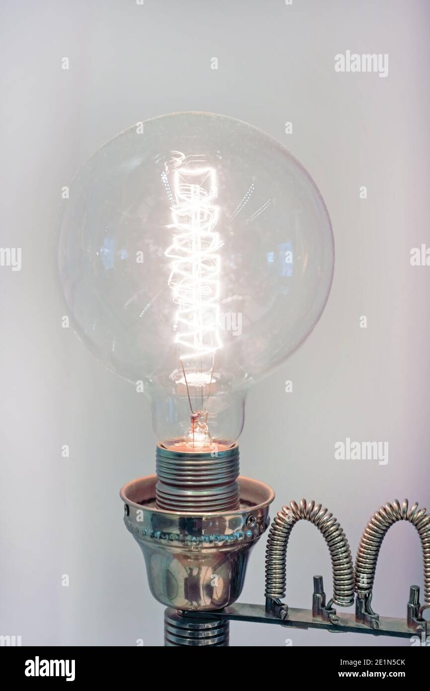 Antique Edison Light Bulb Vintage Carbon Tungsten Filament Stock Photo ...