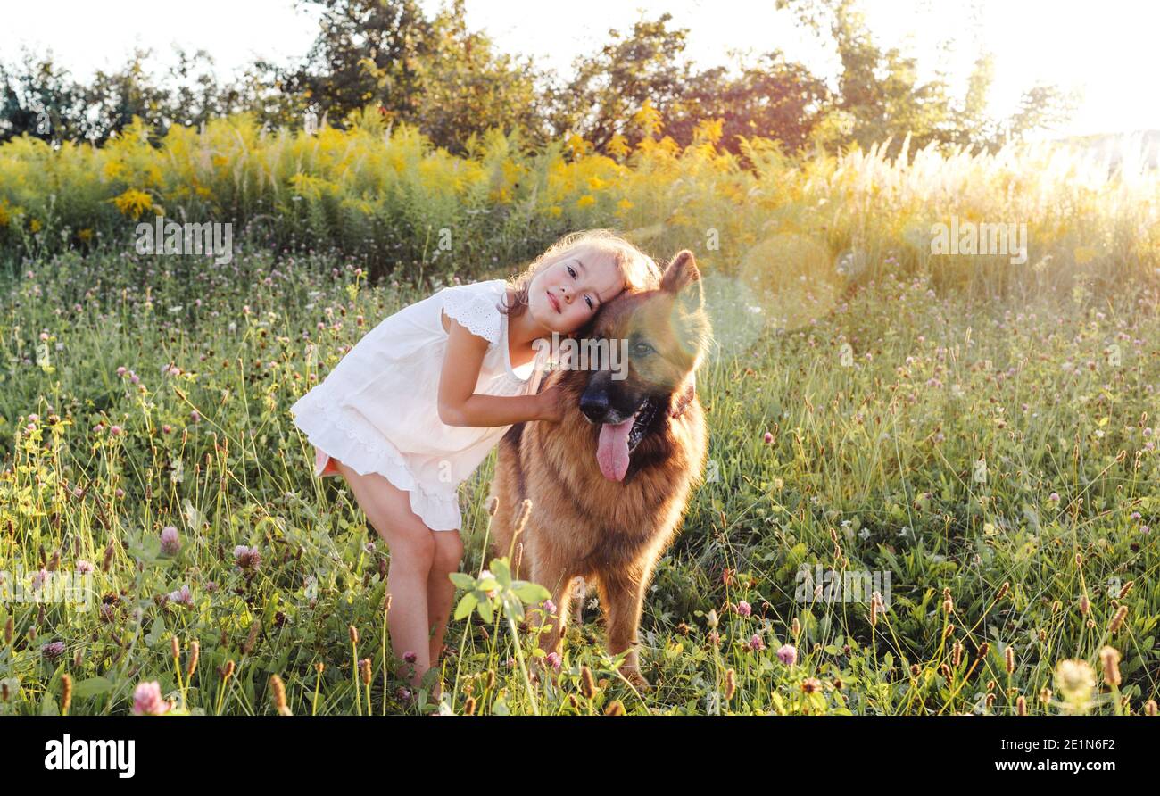 Attractive Girl White Big Dog High Resolution Stock Photography and ...