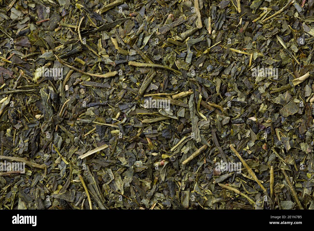 Traditional dried Japanese green tea full frame as a background Stock ...