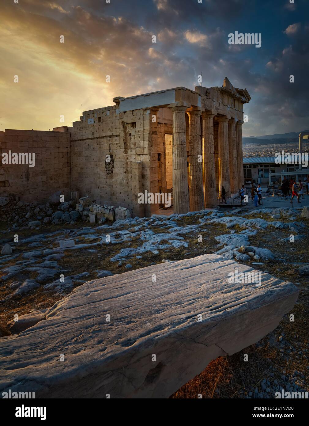 Ruins of the Acropolis, Parthenon, on the hill of Athens, Greece Stock ...