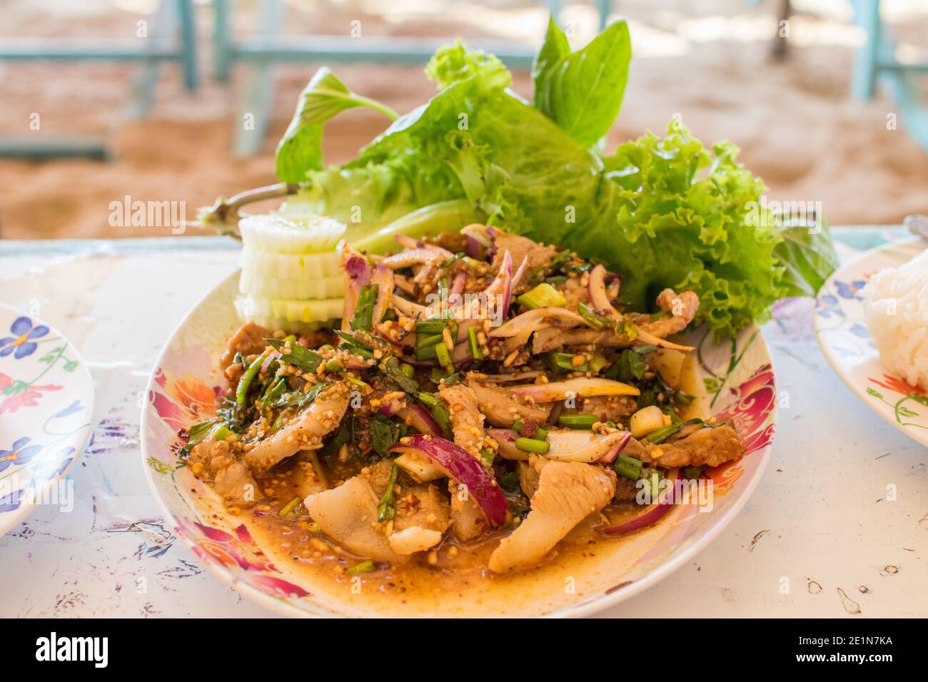 delicious Thai food dishes served on Pattaya Beach Thailand Asia Stock ...
